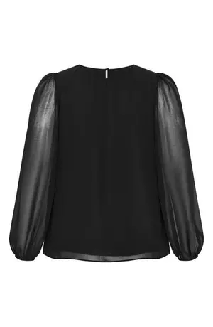 City Chic Kelly Sheer Sleeve Top