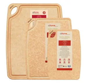 ELI HOME Classic Series 3 Piece Cutting Board Set - Brown