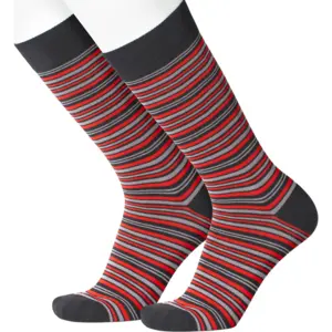 BEAU TIES OF VERMONT Striped Over-the-calf Socks - Onyx River/stripes