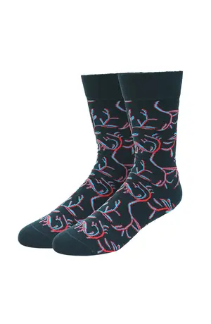 BEAU TIES OF VERMONT Patterned Mid-calf Socks - Nightvine