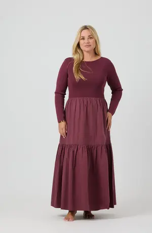 BY TESS Lany Midi Dress - Plum