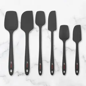 ELI HOME 6 Piece Silicone Spatula Set - Black