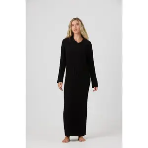 BY TESS COLLECTION Rib-textured Knit Maxi Dress - Black