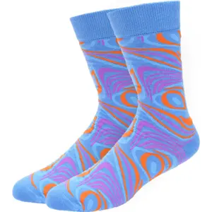 BEAU TIES OF VERMONT Abstract Patterned Mid-calf Socks - Mystic Blue
