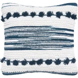 CAROL & FRANK Oriana Tufted Textured Cotton Decorative Throw Pillow - Blue