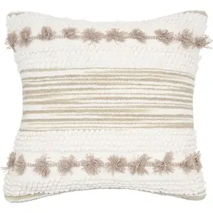 CAROL & FRANK Oriana Tufted Textured Cotton Decorative Throw Pillow - Brown