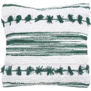 CAROL & FRANK Oriana Tufted Textured Cotton Decorative Throw Pillow - Green