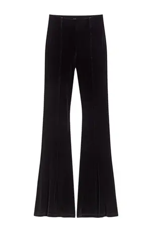 Maje Stretch Velour Trousers - Black