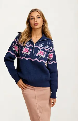 Knit & Lounge Patterned Sweaters For Women