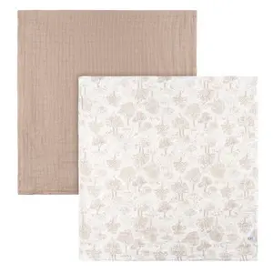 JUST BORN Muslin Swaddle Tan Blankets 2-pack - Tan Nature