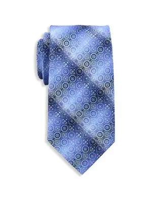SYNRGY BY DXL Big & Tall Ombré Medallion Neck Tie - Blue