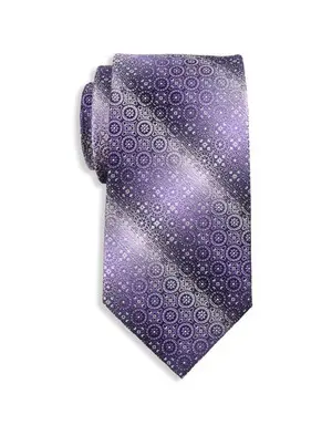 SYNRGY BY DXL Big & Tall Ombré Medallion Neck Tie - Purple