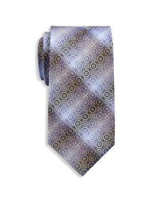 SYNRGY BY DXL Big & Tall Ombré Medallion Neck Tie - Tuape