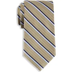 OAK HILL PREMIUM BY DXL Herringbone Striped Silk Neck Tie - Tan
