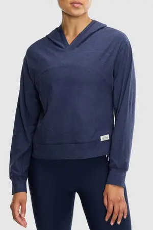 PELOTON Curved Yoke Pullover Hoodie - Navy Blue