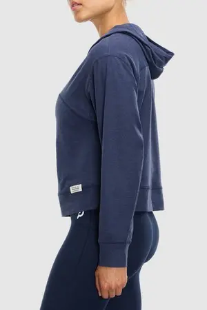 PELOTON Curved Yoke Pullover Hoodie - Navy Blue