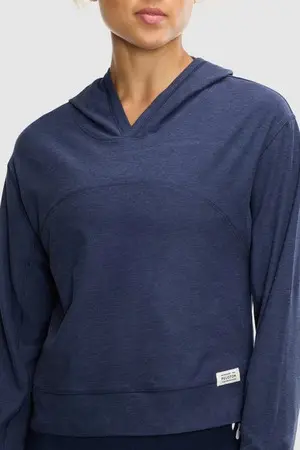 PELOTON Curved Yoke Pullover Hoodie - Navy Blue