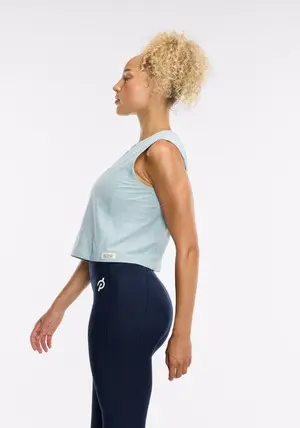 PELOTON Dreamblend Crewneck Muscle Tee - Soft Blue