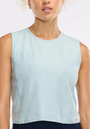 PELOTON Dreamblend Crewneck Muscle Tee - Soft Blue