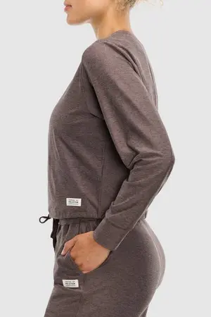 PELOTON Crewneck Pullover - Cocoa