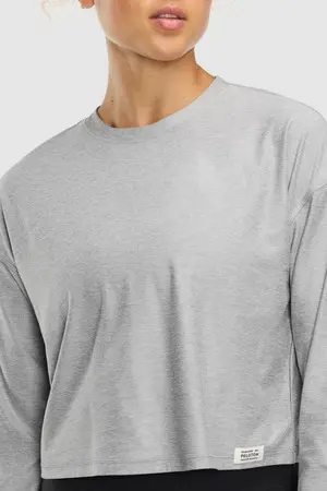 PELOTON Dreamblend Crewneck Long Sleeve - Light Heather Grey