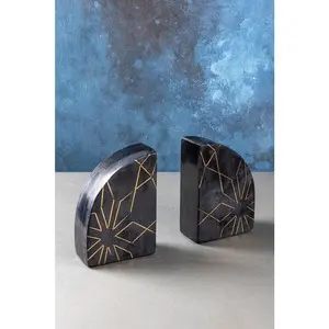 GAURI KOHLI Enchant Marble Bookends - Black