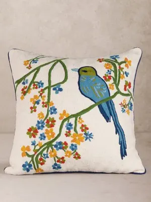 GAURI KOHLI Jowun Throw Pillow Cover - Ivory