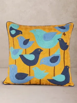 GAURI KOHLI Aloha Throw Pillow Cover - Blue