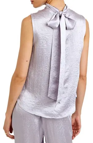 Bella Dahl Sleeveless Satin Top With Tie Back