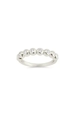 Sterling Forever Bezel Cubic Zirconia Eternity Band Ring - Silver