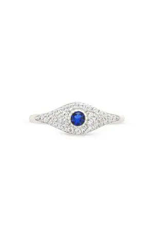 Sterling Forever Evil Eye Ring - Silver