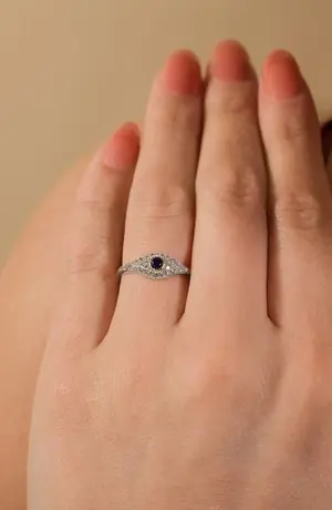 Sterling Forever Evil Eye Ring - Silver