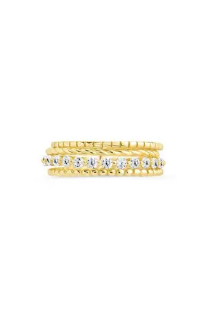 Sterling Forever Cassidy Cubic Zirconia Stack Ring - Gold