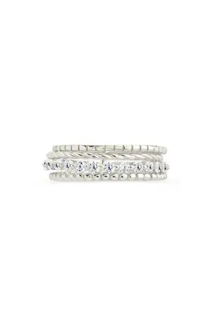Sterling Forever Cassidy Cubic Zirconia Stack Ring - Silver