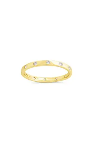 Sterling Forever Cubic Zirconia Studded Band Ring - Gold