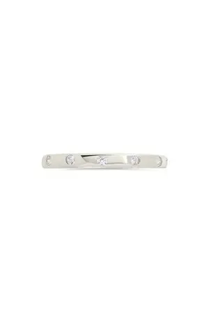 Sterling Forever Cubic Zirconia Studded Band Ring - Silver