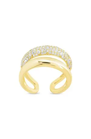 Sterling Forever Maisey Cubic Zirconia Double Band Ring - Gold