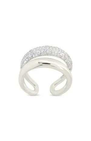 Sterling Forever Maisey Cubic Zirconia Double Band Ring - Silver