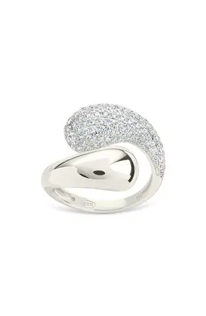 Sterling Forever Cecilia Cubic Zirconia Open Ring - Silver