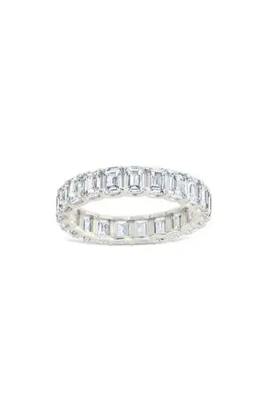 Sterling Forever Rio Baguette Cubic Zirconia Eternity Band Ring - Silver