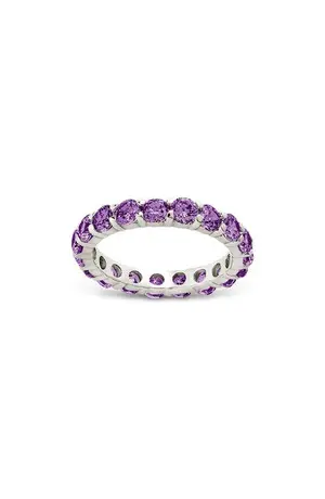 Sterling Forever Gracie Cubic Zirconia Eternity Ring - Silver/amethyst