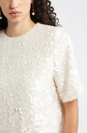 Nordstrom Sequin Short Sleeve Top