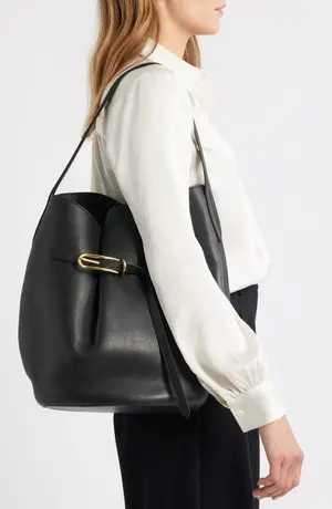 LIFFNER Large Belted Bucket Bag - Black