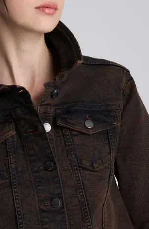 KENNETH COLE Crop Denim Trucker Jacket