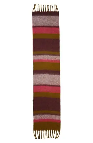 Treasure & Bond Stripe Fringe Scarf - Pink Combo