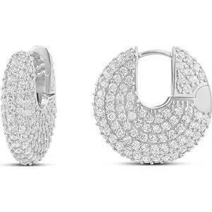 SHYMI Pavé Button Earrings - Silver