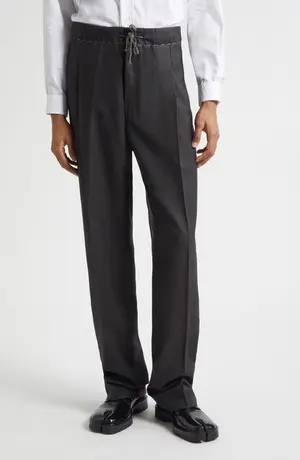 MAISON MARGIELA Pleated Mohair & Wool Pants