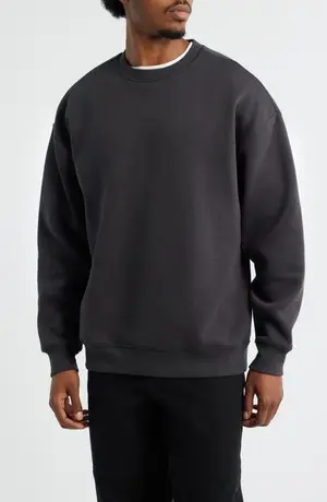 Bp. Oversized Fleece Crewneck Sweatshirt - Black Faded