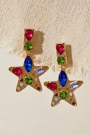 Free People Nancy Ann Gemstone Earrings - Gold