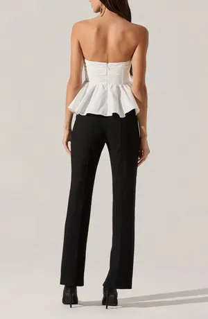 Astr The Label Melia Strapless Peplum Top - White